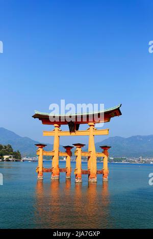 The Itsukushima Shrine floating on the lake water Stock Photo - Alamy