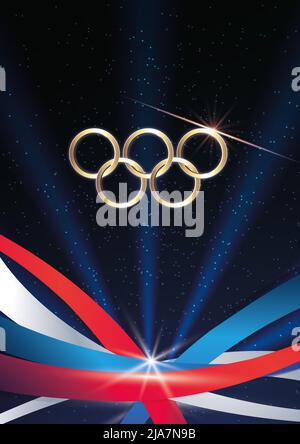Olympic Games Background and Ribbons Illustration Stock Photo - Alamy