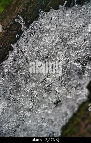 macro shot of water at a waterfall at a levada in madeira Stock Photo ...