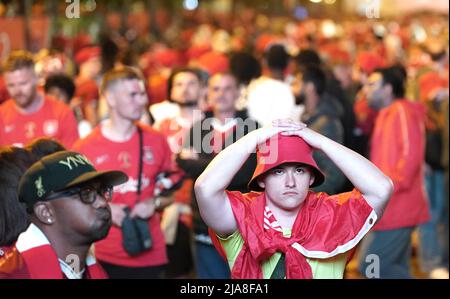 Liverpool fans in the fanzone in Paris, ahead of the UEFA Champions ...