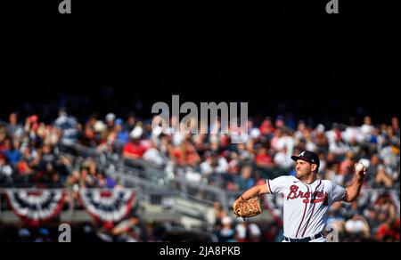 Atlanta Braves pitcher Dylan Lee delivers in the first inning of a ...