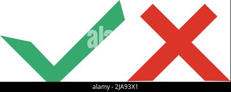 Check marks and cross marks. Represents success and failure, etc. Editable vector Stock Vector ...