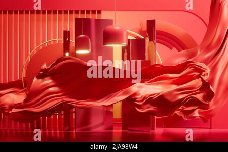 Flowing wave cloth, 3d rendering. Computer digital drawing Stock Photo ...