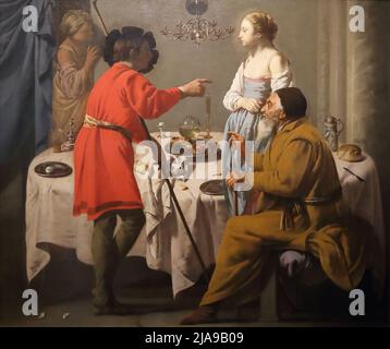 Jacob reproaching Laban for giving him Leah in place of Rachel. Museum ...