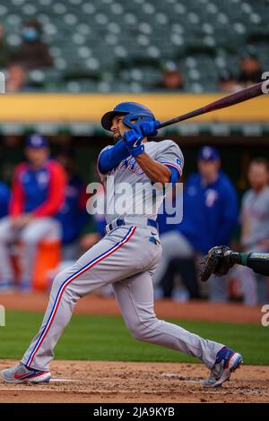 Texas Rangers second baseman Marcus Semien prepares for an at-bat ...