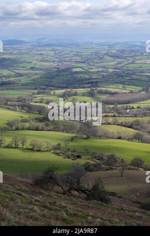 View from Skirrid Fawr near Abergavenny, Wales, UK Stock Photo - Alamy