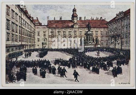 Vienna. - Burgplatz with wake release .. brothers Kohn KG (B. K. W. I ...