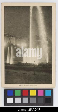3rd, Schwarzenbergplatz - Hochbahlbrunnen, at night, postcard. Brothers ...