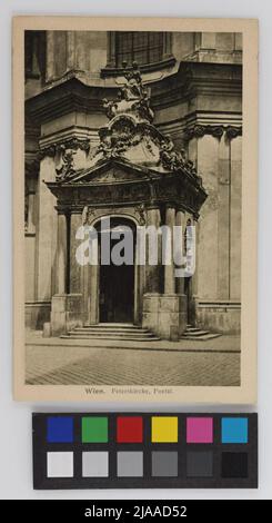 1st, Petersplatz - Peterskirche, portal, postcard. Brothers Kohn KG (B ...