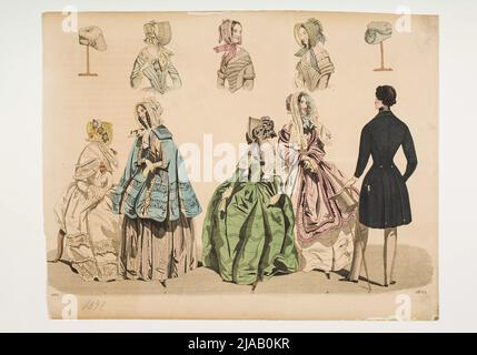 Fashion image: four women's fashion, a men's suit. Unknown Stock Photo ...