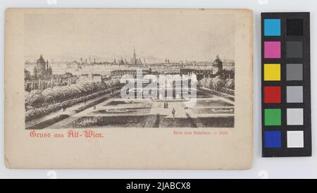 Greetings from Alt-Wien. Vienna from Belvedere .. Postcard: Panorama ...