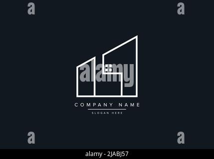 Minimal line art building logo Stock Vector Image & Art - Alamy