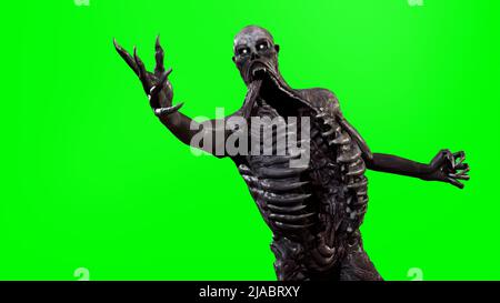 Mythical Demon monster on chromakey background 3d render Stock Photo ...