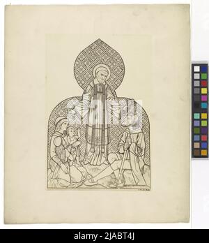 Graz - Lazaristenkirche - cardboard of the glass painting: scene from ...