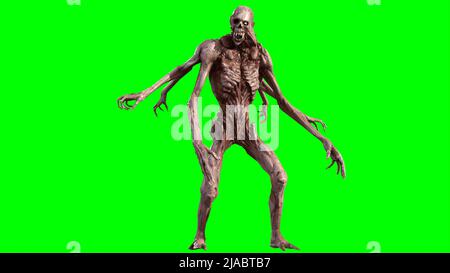 Mythical Demon monster on chromakey background 3d render Stock Photo ...