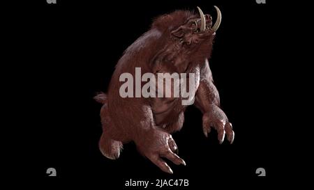 Mythical WereBoar monster on chromakey background 3d render Stock Photo ...