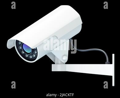 Side view of CCTV camera, isolated on white background Stock Photo - Alamy