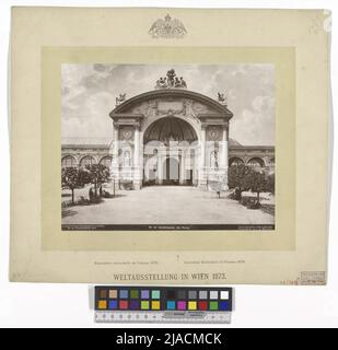 Wiener World Exhibition 1873: Industrial Palace, head view of the ...