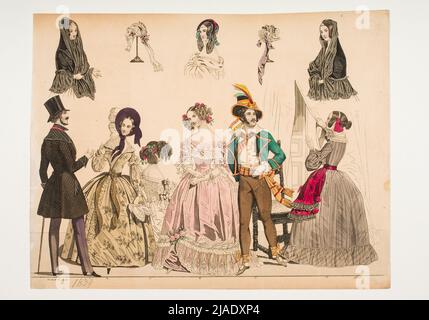 Fashion image: six figures, women's, men's and children's fashions ...