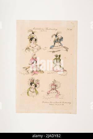 Fashion image: six figures, female hat fashion. Unknown Stock Photo - Alamy