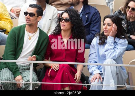 Djanis Bouzyani, Sabrina Ouazani in the stands during French Open ...
