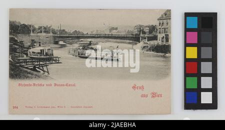 Donau Canal - Salztor Bridge (formerly Stephaniebrücke), postcard. Carl ...