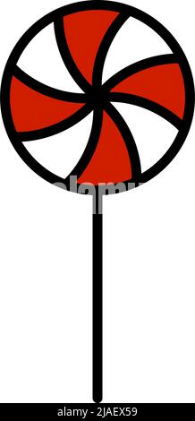 Stick Candy Icon. Editable Bold Outline With Color Fill Design. Vector ...