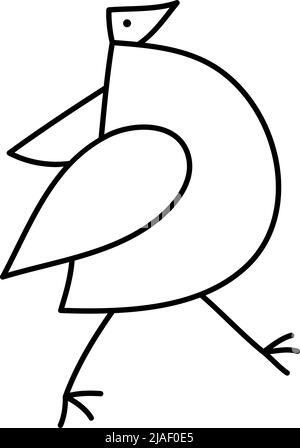 Vector Monoline Cute Bird line art outline logo icon sign symbol design ...