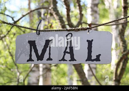 Daily life, naturum Tåkern, Glänås, Sweden, signs at the area Stock ...