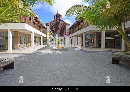 Luxury shopping mall, on the artificial island Eden Island, in front of ...