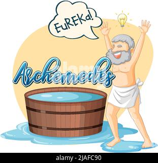 Archimedes cartoon with the word Eureka illustration Stock Vector Image ...