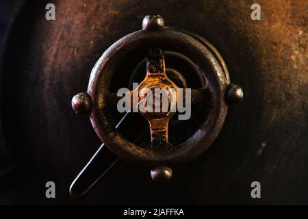 Vintage steam tractor part, closeup with selective focus Stock Photo ...