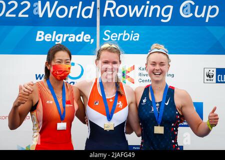 BELGRADE, SERBIA - MAY 29: Shiyu Lu of China, Karolien Florijn of the ...