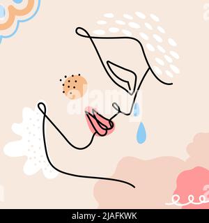 Girl crying with its outline and silhouette Stock Vector Image & Art ...