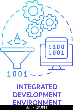 integrated development environment line icon, outline symbol, vector ...