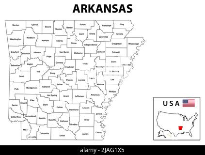 Little Rock city map, capital of the USA state of Arkansas. Municipal ...