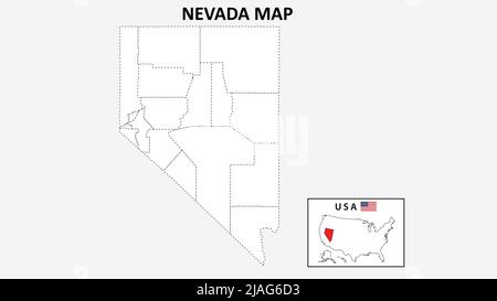 nevada state outline administrative and political vector map in black ...