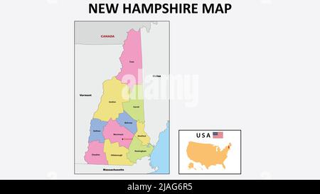 Map of the United States of America, with borders and abbreviations for ...