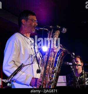 Jazz saxophone - jam session from Stroud Jazz Stock Photo - Alamy