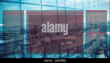 Image of data processing over cityscape Stock Photo - Alamy