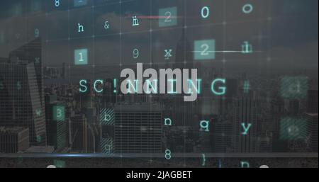 Image of cyber attack warning over globe, scope scanning and data processing Stock Photo - Alamy