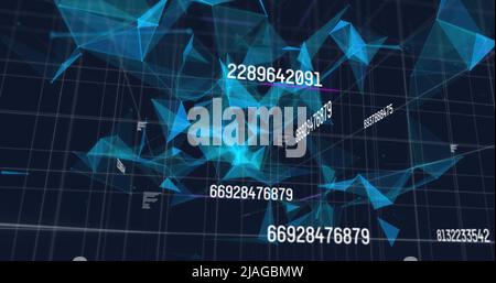 Image of changing numbers over modern buildings in background Stock ...