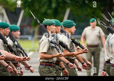Royal Marines Commando personnel during a rehearsal for the Platinum ...