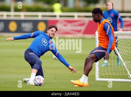 England's Bukayo Saka during a training session at St George's Park ...