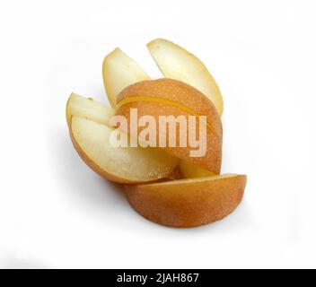 Snow pear or Fengsui pear on white background, Korea pear fresh fruit ...