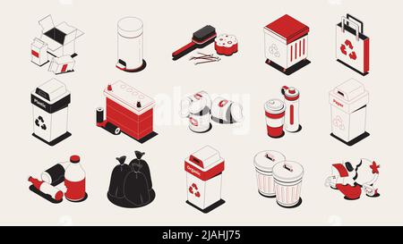 Waste recycling and sorting black and white seamless pattern. Vector ...