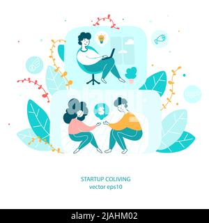 Living together abstract concept vector illustrations Stock Vector ...