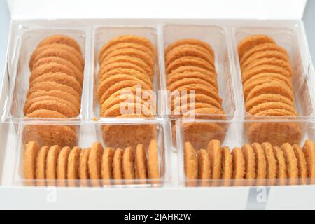Racks of traditional Arabic cookies for celebration of Islamic holidays ...