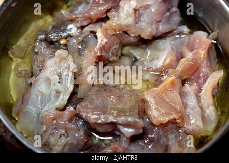 Fesikh which is fermented, salted and dried gray mullet fish of the ...
