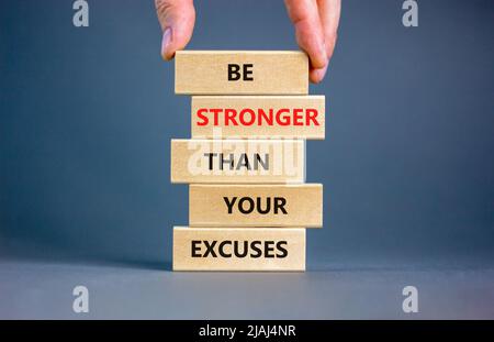 Be stronger symbol. Concept words Be stronger than your excuses on ...